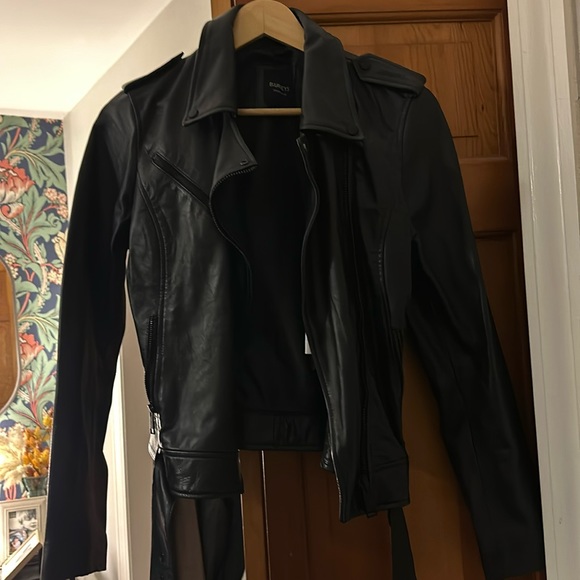 Barneys New York | Jackets & Coats | Barney Navy Leather Jacket | Poshmark